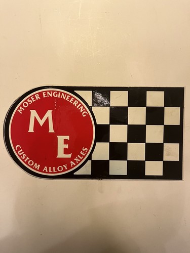 Original Vintage Moser Engineering Custom Alloy Axles Sticker -8.75x4 ...