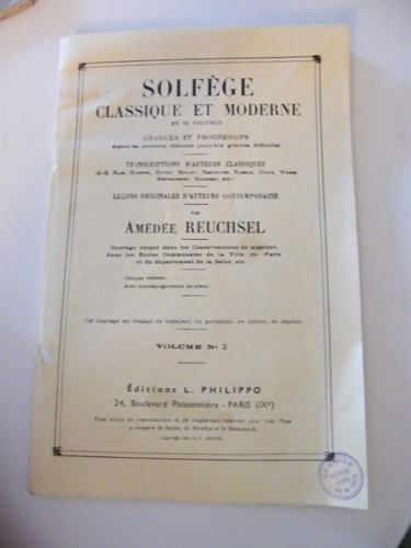 Classical And Modern Solfège Partition Reuchsel Volume 2 Music Sheet | eBay