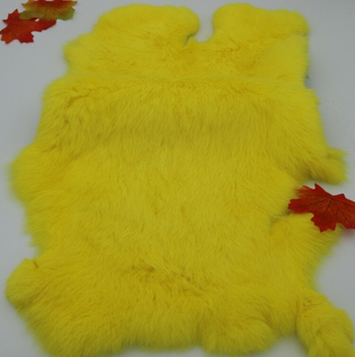 1x Yellow Rabbit Pelt Genuine Leather Skin Craft Hide Animal Training ...