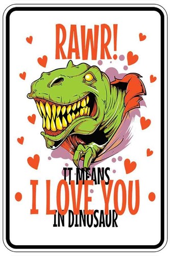 RAWR MEANS I LOVE YOU sign Metal funny man cave house decor B400 | eBay