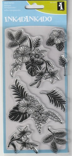 Inkadinkado Clear Rubberstamps TROPICAL GARDENS 7 pcs NEW! 40038 FAST ...