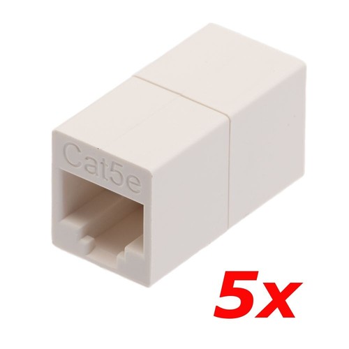 5 PACK CAT5e Inline Coupler RJ45 8P8C Female to Female Adapter ...