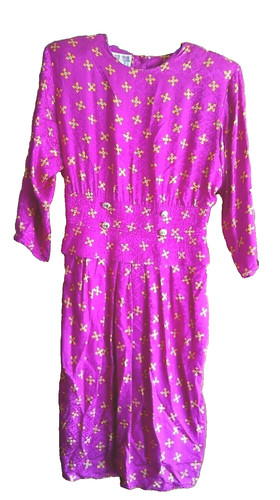 Vintage Maggie London Silk Dress Jeannene Booher Women's sz 14 Cottage ...