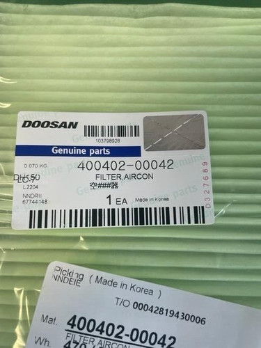 DEVELON Doosan A/C Filter 400402-00042 see machine list for sale online | eBay
