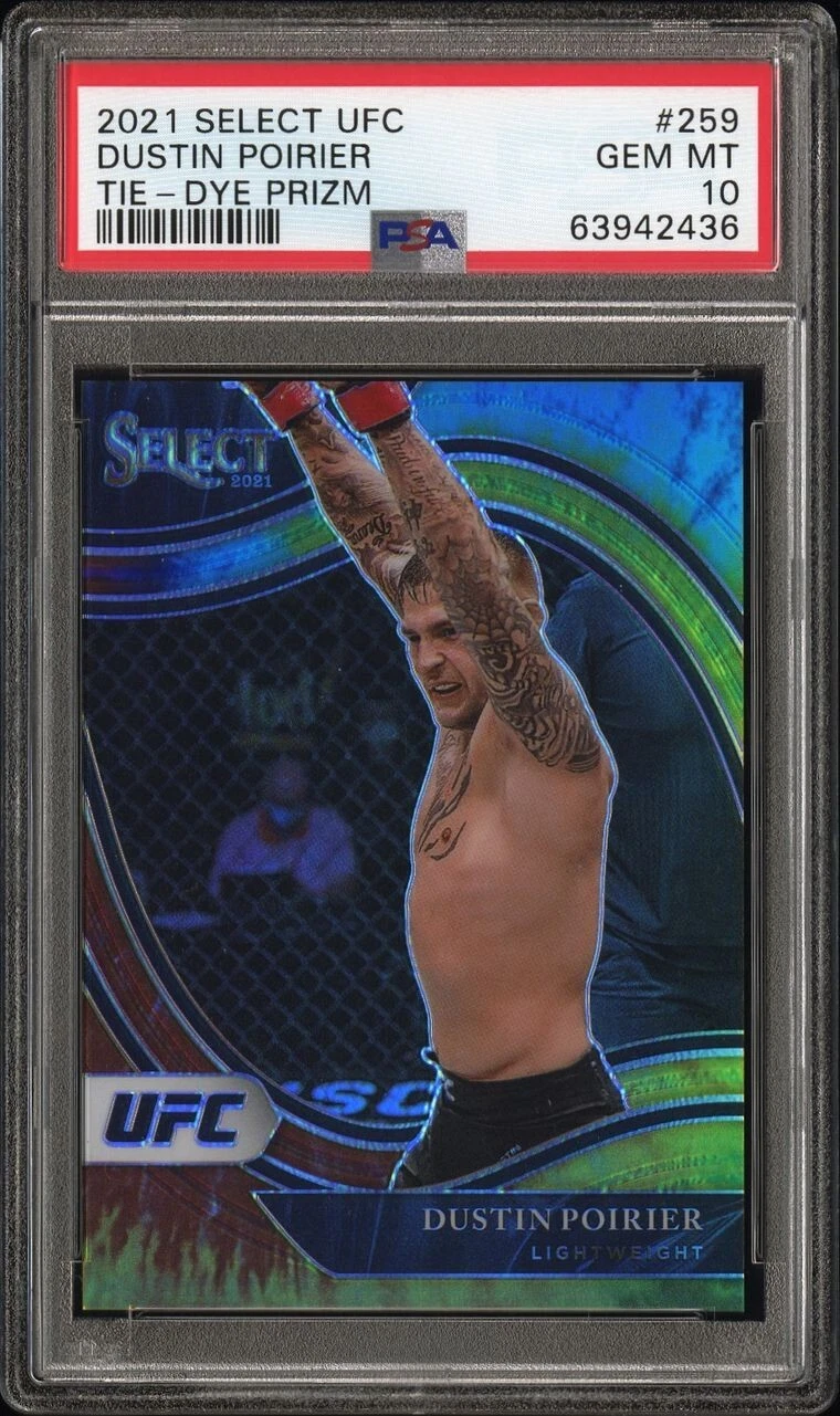 Dustin Poirier 2021 Select UFC #259 Octagonside Tie-Dye /25 Price Guide ...