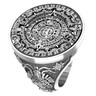 Sterling Silver Aztec Calendar Ring w/ Imix Inscription Sides | eBay