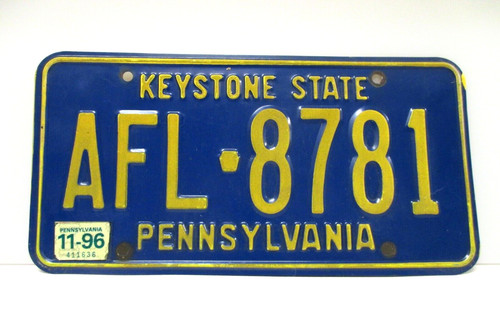 Vintage Pennsylvania 1996 Keystone State License Plate *Excellent ...