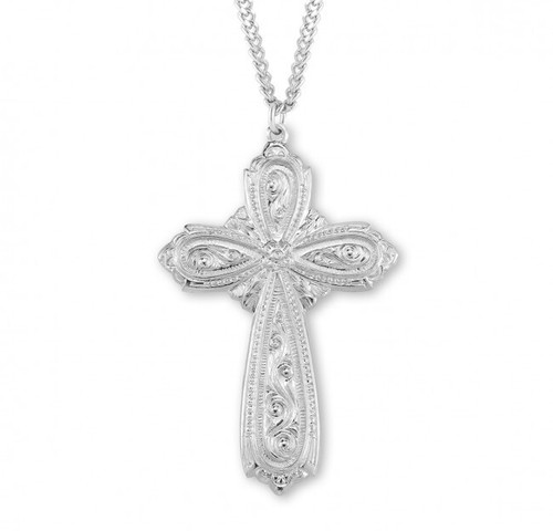 Large Fancy Catholic Cross 925 Sterling Silver 1.8 In x 1.1 In ...