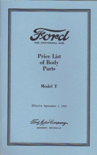 1923 FORD MODEL T BODY PARTS PRICE LIST | eBay