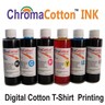 4 COLOR BOTTLES ChromaCotton INK REFILL INKJET PRINTER FOR T-SHIRT ...