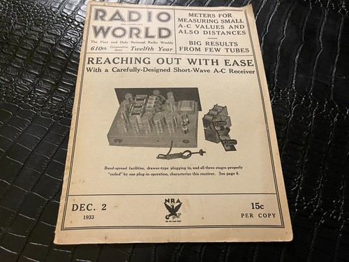 DECEMBER 2 1933 Rare Vintage Radio World Magazine | eBay