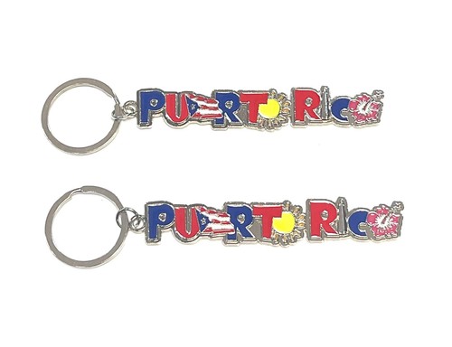 Puerto Rico Keychain Metal Souvenir Keychain set of 2 | eBay