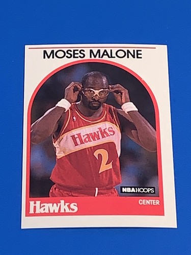 1989-90 NBA Hoops MOSES MALONE Basketball Card #290 Atlanta Hawks NM ...