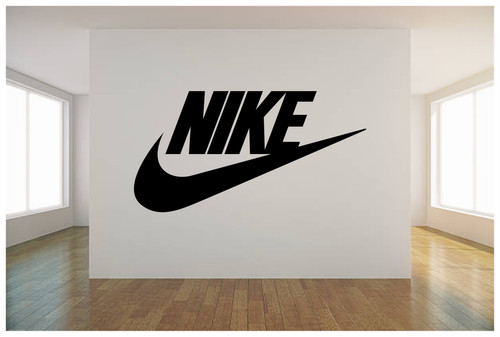 NIKE LOGO CHECK MARK WALL VINYL ART DECAL 36X18" BEDROOM HOME DECOR | eBay