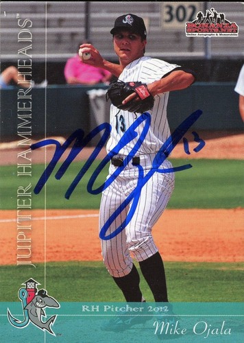 2012 Jupiter Hammerheads MIKE OJALA Signed Card AUTO autograph MARLINS ...