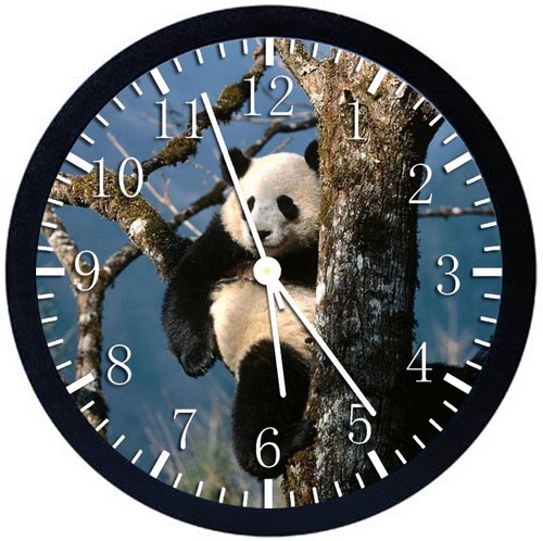 Cute Panda Black Frame Wall Clock Nice For Decor or Gifts Z51 | eBay