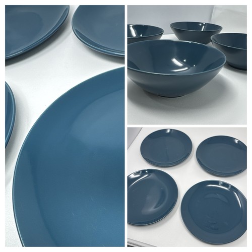 IKEA Fargrik Dark Turquoise 10866 Set Of 4 Dinner Plates 4 Salad Plates ...