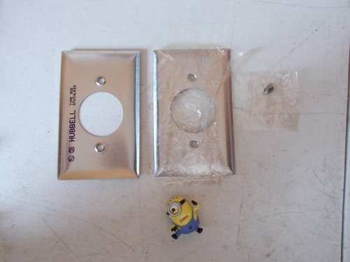 NEW Hubbell Type 302 Stainless Steel Circular Outlet Faceplates, Lot of ...