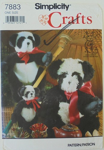 Simplicity 7883 Alexia Roosevelt Panda Dolls 3 Sizes 7" 10" 16" Sewing ...