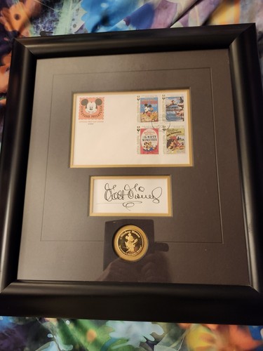 Disney Walt Disney Stamps, Medallion,Signature Framed And Matted LE 37/ ...