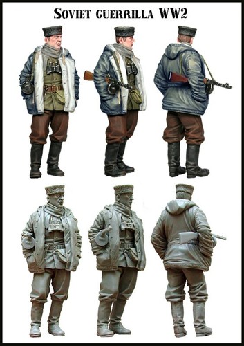 1/35 Figure resin model kits Unassembled kit GK Soviet Guerrilla WW2 ...
