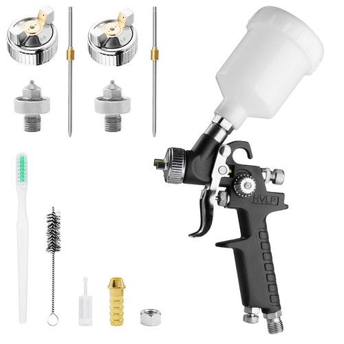 HVLP Air Spray Gun with 0.8/1.0 mm, Mini Automotive Air Paint Sprayer ...