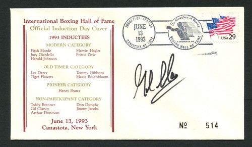 Gil Clancy (d. 2011) signed autograph Boxing Hall of Fame Postal Cover ...