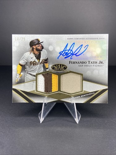 2022 Topps Tier One Fernando Tatis Jr. Dual Patch Auto 14/25 Quad Color ...