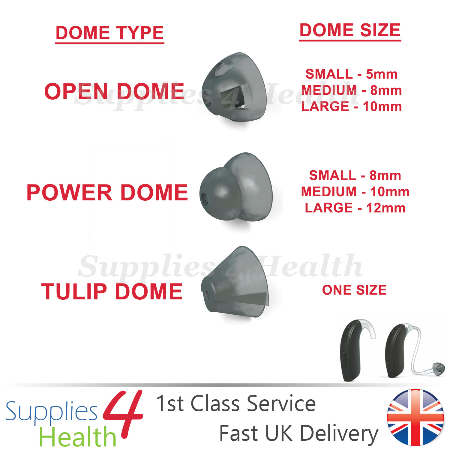 Widex Domes for small, Medium and Power Receivers - Pack of 10 Domes | eBay