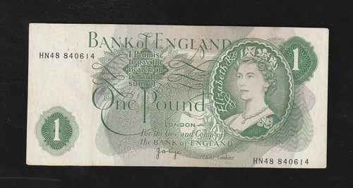 Great Britain, 1 Pound, 1970, P-374g, Banknote, Queen Elizabeth II, J.B ...