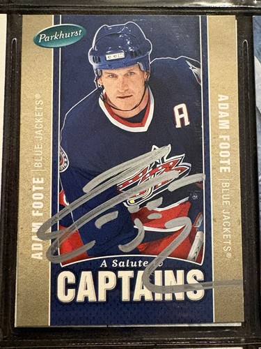 Signed 2005-06 Parkhurst A Salute to Captains Adam Foote #509 Auto Card ...