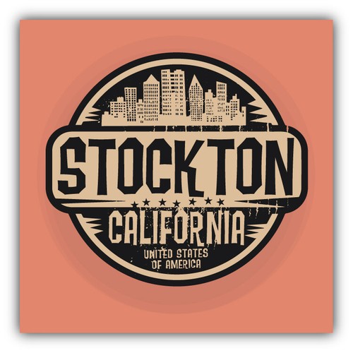 Stockton City USA Grunge Label Car Bumper Sticker Decal | eBay