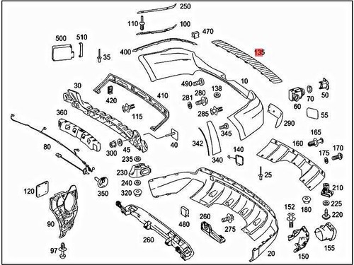 Genuine MERCEDES W164 X164 SUV Rear bumper Protective plate 1648840190 ...