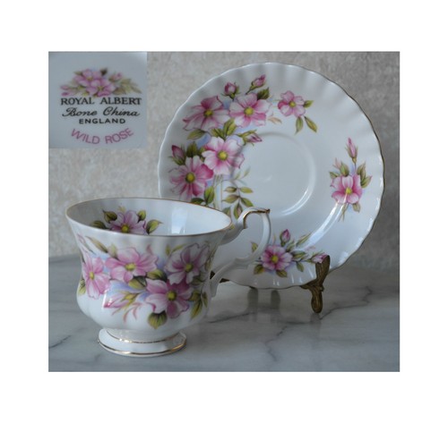 WILD ROSE - TEA CUP SAUCER, TEACUP SET, Royal Albert, bone china ...