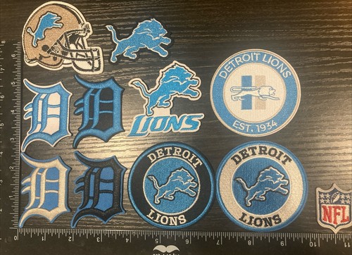 Lot Set Of 11 DETROIT LIONS EMBROIDERED IRON ON PATCHES NFL Football | eBay
