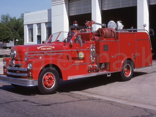 1958 Seagrave Bakersfield FD SQD 1 Metal Sign 9" x 12" or 12" x 16" | eBay