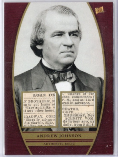 2024 Pieces of the Past Andrew Johnson RED DUAL AUTHENTIC HISTORIC ...