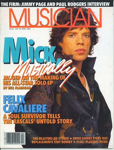 4/85 issue of MUSICIAN magazine MICK JAGGER cover Jimmy Page The ...