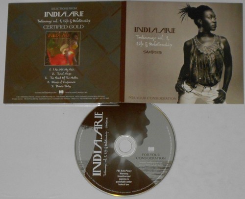 India.Arie Testimony Vol. 1 sampler U.S. promo CD | eBay