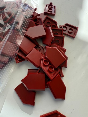 LEGO- NEW- #22385-DARK RED-TILE MODIFIED 2 X 3 PENTAGONAL--10 PIECES | eBay