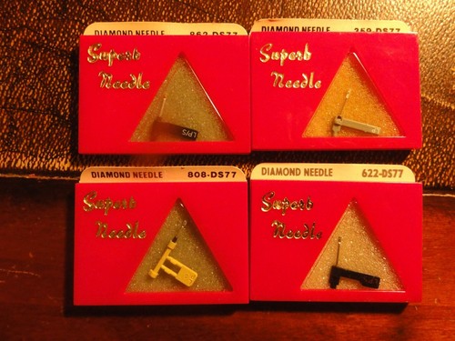 LOT OF 4 -RECORD Stylus Diamond NEEDLE Super b 808-DS77 622-DS77 359 ...