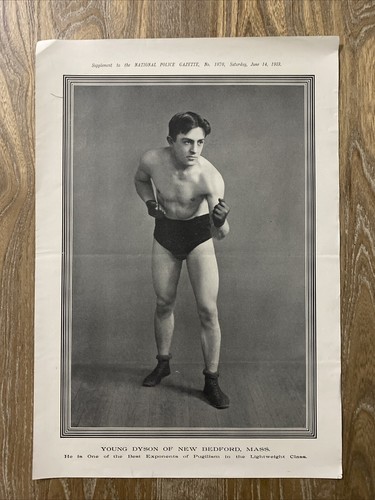Police Gazette Supplement Poster 1913 Young Dyson Of New Beford, Mass Boxing | eBay