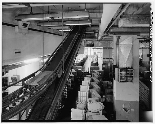 27. SECOND FLOOR, LOOKING SOUTH AT SORTING STATIONS FROM OVERHEAD ...