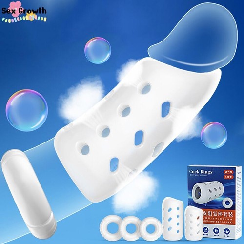 5PCS Reusable Penis-Stretcher Sleeve Girth Enhancer-Penis-Extender-Ring ...