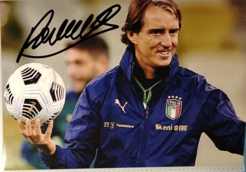 AUTOGRAFO ROBERTO MANCINI FOTO MAGLIA ITALIA HAND SIGNED EURO 2020 ...