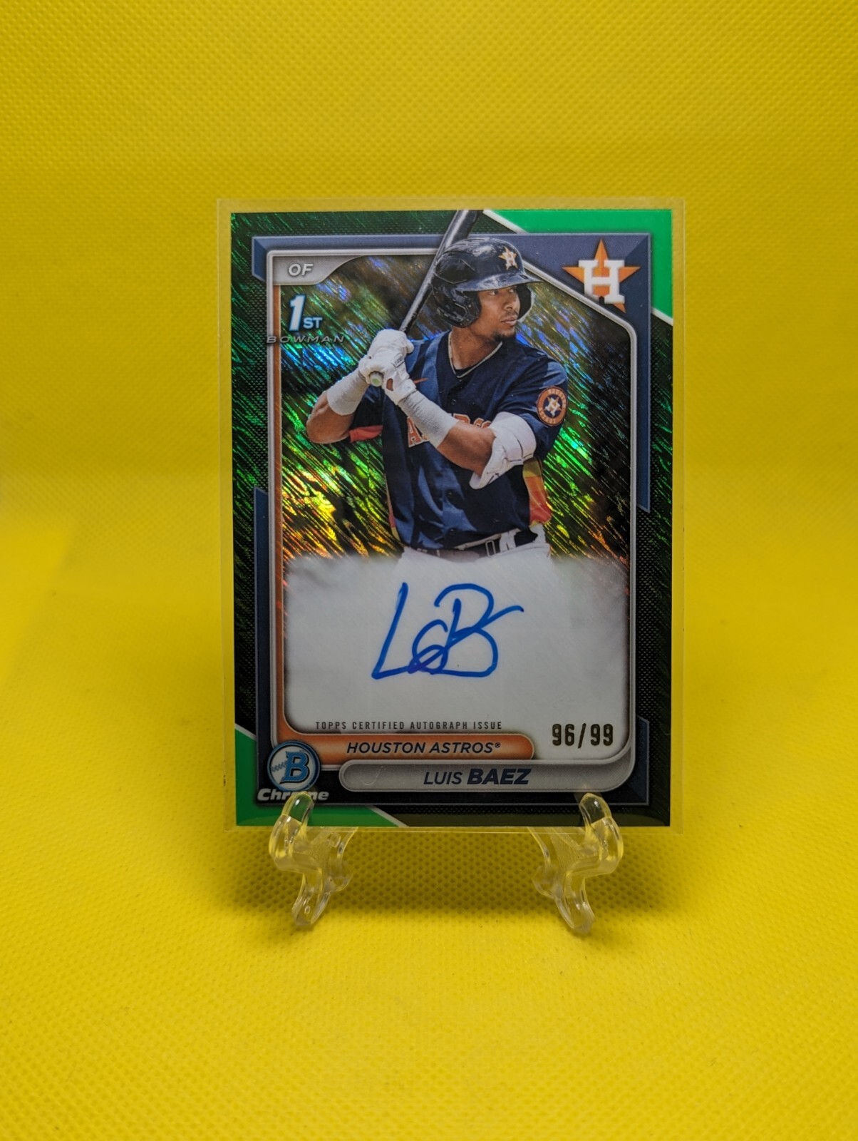 Luis Baez 2024 Bowman #CPA-LB Chrome Prospect Auto - Green Shimmer ...