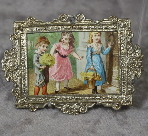 Lovely Antique German Metal Frame Dollhouse Doll Picture | eBay