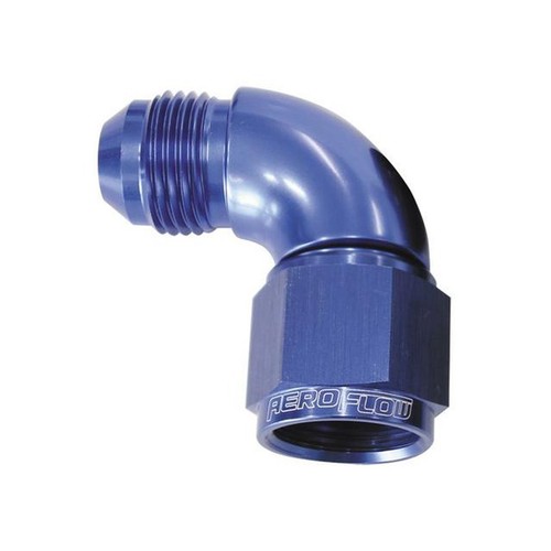 Aeroflow AF543-04 90 Deg Female - Male -4AN Blue Full Flow AF543-04 ...
