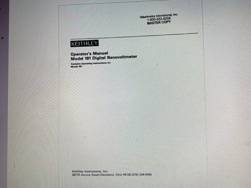 Keithley Model 181 User Manual Digital | eBay