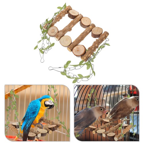 Parrot Swing Wooden Bird Perch Toy Hanging Stand Cage Bird Accessories ...